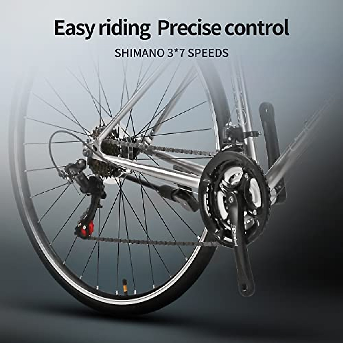 EUROBIKE Road Bike, XC560 700C Road Bikes for Men, 21 Speeds,Lightweight Bicycle, Mens Road Bicycle, Commuter Bike (Silver)