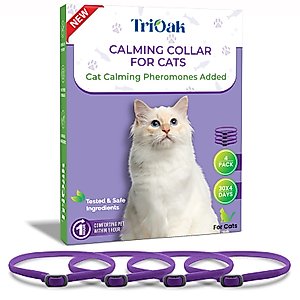 TriOak 4 Pack Calming Collar for Cats, Cat Calming Collar, Calming Pheromone Collar for Cats, Cat Pheromone Collar, Cat Calming Collar for Anxiety, Efficient Relieve Anxiety Stress (Purple)