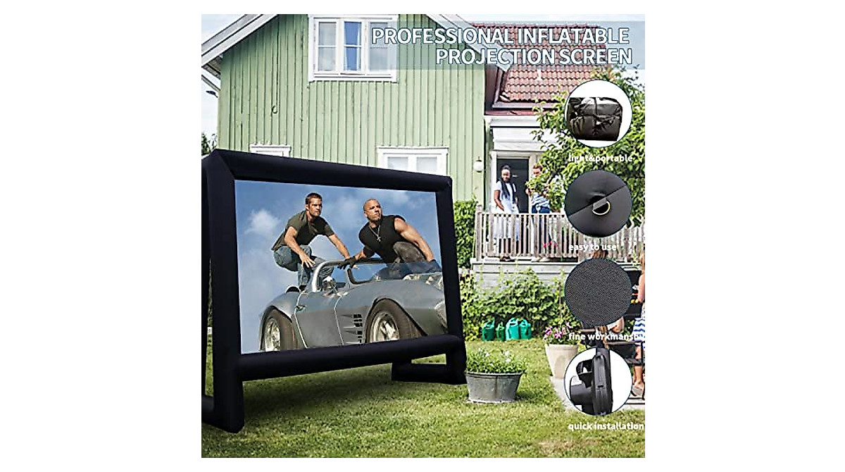 26 ft Inflatable Outdoor Movie Screen for Backyard & Events | Easy Setup