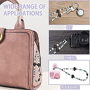 TIESOME Beaded Phone Lanyard, Cell Phone Charm Wrist Strap Heart Clay Beads Keychain for Men Women Cell Phone String Strap