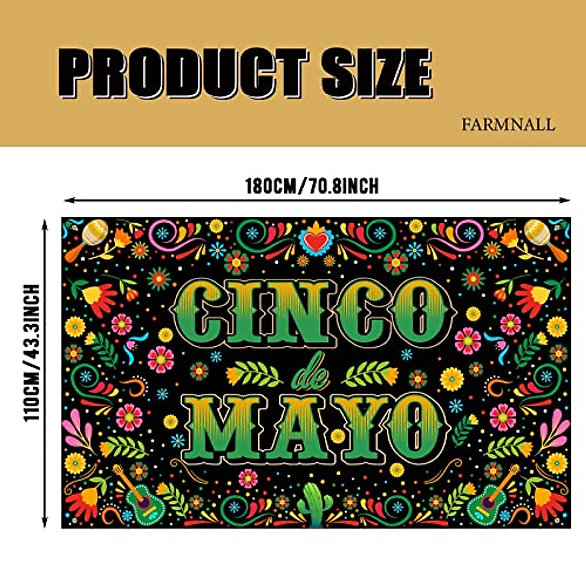 Cinco De Mayo Backdrop Photography Mexican Fiesta Party Decorations Favors and Supplies Backdrop Decor