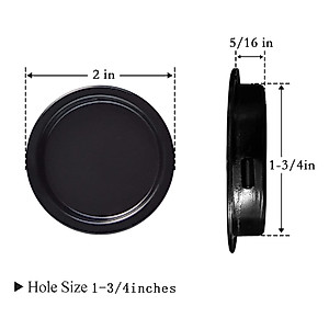 4PCS Black Closet Door Finger Pull 1-3/4", Cupboard Pull Out, Easy Snap-in Circular Sliding Door Pull, No Nails Needed, Perfect for Pocket Door, Bi-Pass Door, Cabinet Door