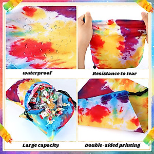 12 Pack Small Tie Dye Camouflage Drawstring Bags Rainbow Colorful Abstract Pattern Tie Dye Small Gift Bags Party Favors Treat Bags for Kids, Boys and Girls, Birthday Gift, 9.8 x 7 Inch