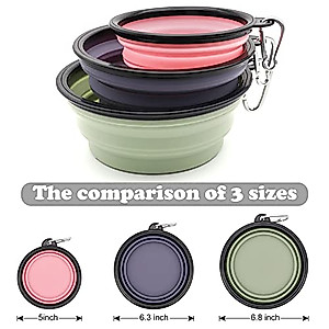 COLLAPSIBLE Dog Cat Bowls 2 Pack Travel Dog Bowls Portable Pet Water Bowl Dog Cat Food Feeder Walking Hiking Camping Bowl for Small Medium Large Dogs (Small, Cool Gray & Light Brown)