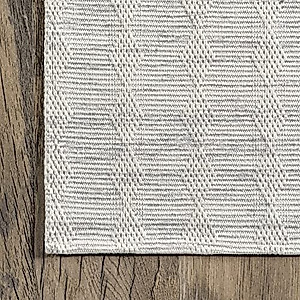 nuLOOM FAE Geometric Shapes Machine Washable Area Rug, 8' x 10', Beige