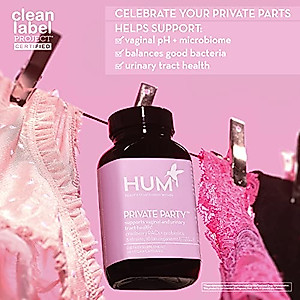 HUM Private Party Cranberry Pills for Women - Daily Vaginal Probiotic Women's Vitamins for Urinary Tract Health - Vegan Lactobacillus Supplement for a Balanced Vaginal pH + Microbiome (30 Capsules)