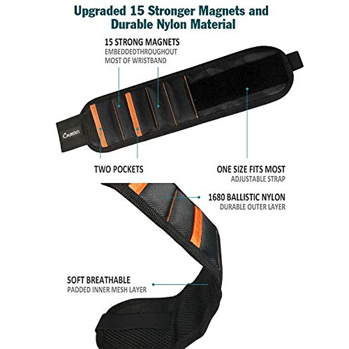 Gifts for Men/Dad, Cool Gadgets for Men, Calmsen Magnetic Wristband with LED Flashlight Gloves, Stocking Stuffers for Men, tool for Husband/Boyfriend/Grandpa on Christmas Day , Father Day，Birthday