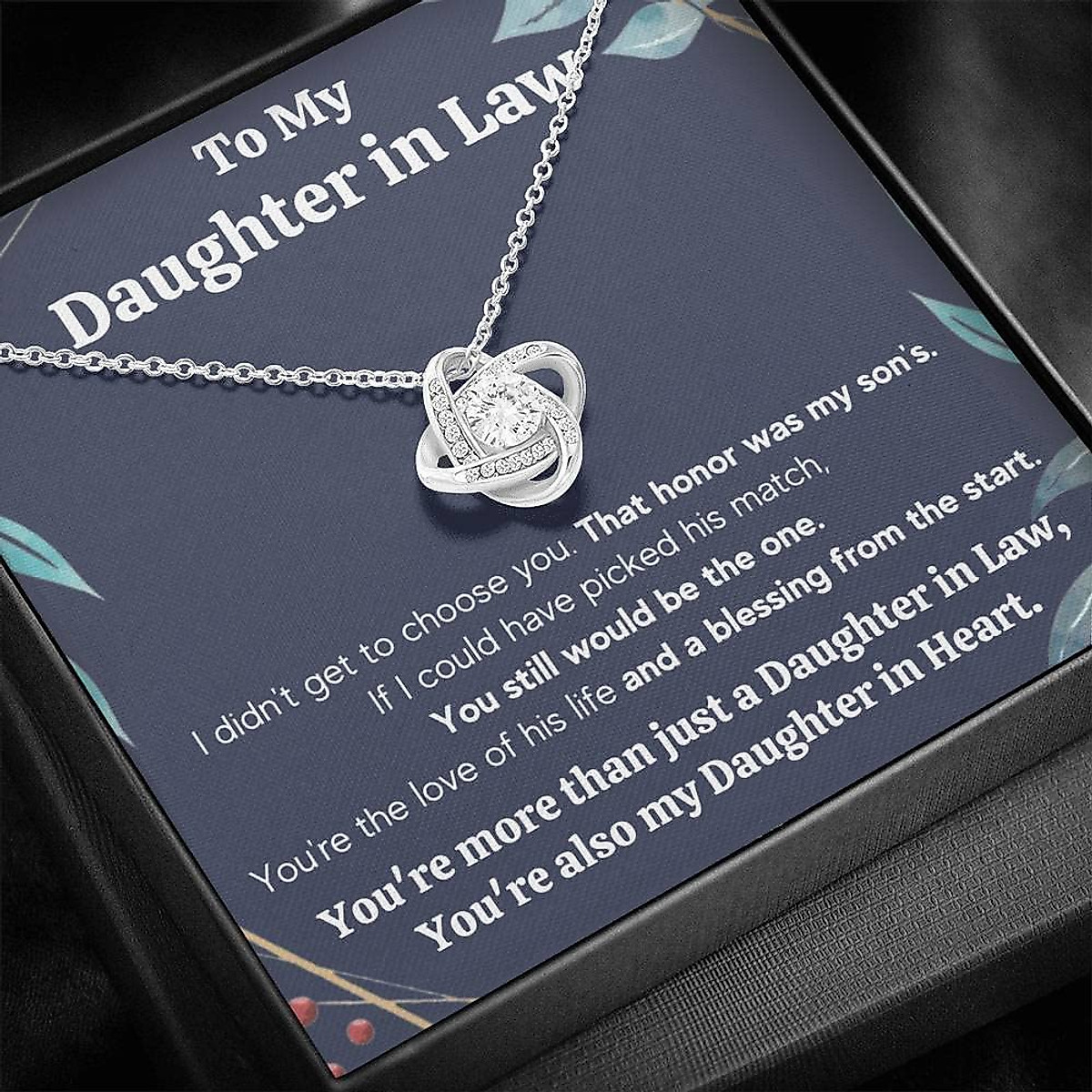 Daughter in Law Necklace Gift From Mother in Law To My Daughter in Law Honor Pendant Jewelry with Message Card and Gift Box. Surprise Gift for Daughter in Law. Daughter in Law Gift. Necklace for