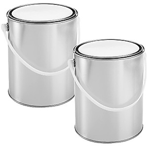 WUWEOT 2 Pack Empty Paint Can, 1 Gallon Metal Unlined Paint Bucket, Paint Pails Paint Jars with Lid and Carry Handle