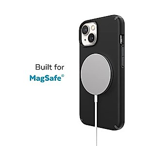 Speck iPhone 15 Plus & 14 Plus Case - Drop Protection, Scratch Resistant, Built for MagSafe iPhone Case with Soft Touch Coating - 6.7" iPhone, Dual Layer Case -Black/Slate Grey CandyShell Pro