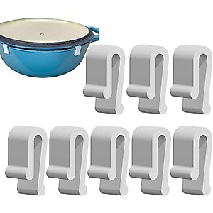 Dutch Oven Lid Protector Clips, Cookware Protector Clips Replacement Bumpers Stacking and Storage Protective Clips for Dutch Oven Pots-Pack of 8/16 (White)