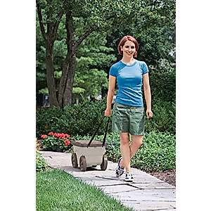 Suncast Outdoor Rolling Garden Scooter - Durable Plastic Portable Garden Seat Rolls in Grass and Dirt - Carries Garden Supplies