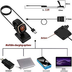 Fitbit Sense Advanced Smartwatch (Carbon/Graphite) with Small & Large Bands, Bundle with 3.3foot Charge Cable, Wall Adapter, Screen Protectors & PremGear Cloth Compatible