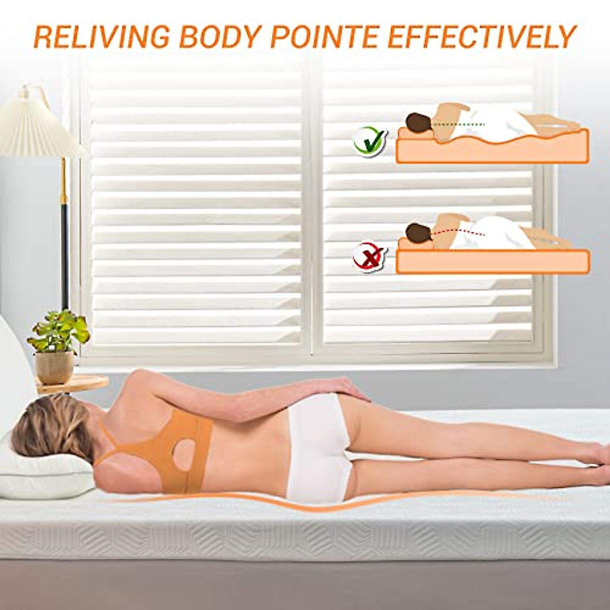 ZMEIJU 3 Inch Gel Memory Foam Mattress Topper Queen Size,Premium Soft Pressure Relief Mattress,Sleep Innovations Mattress Topper