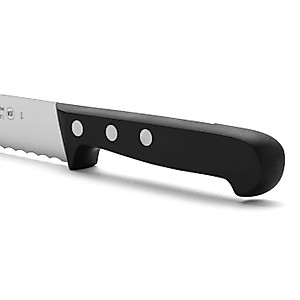 ARCOS Bread Knife 8 Inch Stainless Steel. Kitchen Serrated Knife with Ergonomic Polyoxymethylene Handle and 240mm Blade. Series Universal. Color Black