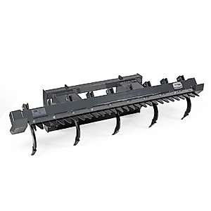 Titan Attachments 72in Ripper Scarifier Skid Steer Attachment, Quick Connect Landscape Rake with Ripper Comb