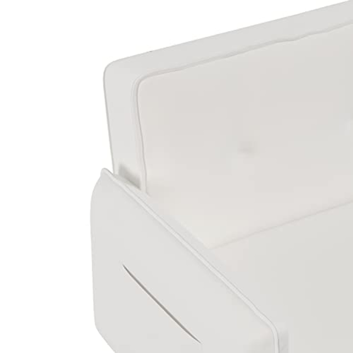 Modern Tufted Futon Sofa Bed for Home Apartment, Living Room 2 Seaters Loveseat Sofa&Couch Convertible Sleeper Sofabed, 3 in 1 Love Seat Napping Couch with Wood Legs and Pillows