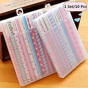 10 Multi Colors Cute Pens for Girls, Colorful Gel Ink Pens, 10 Pcs Kawaii Roller Ball Fine Point Pen Set for Kids Girls Children Students Teens Gifts (001, Cute Style)
