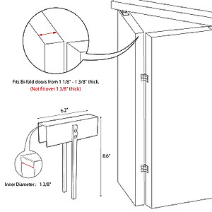 BILLROAD Metal Bifold Door Lock - Double Door Child Safety Locks Keep Toddler, Cats&Dogs Out of Closets, Cabinets, Pantry - No Need Install (2PC)