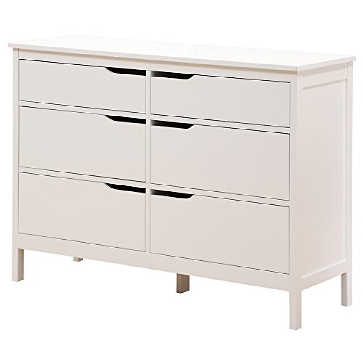 Angel Line Lauren 6 Drawer Dresser, White