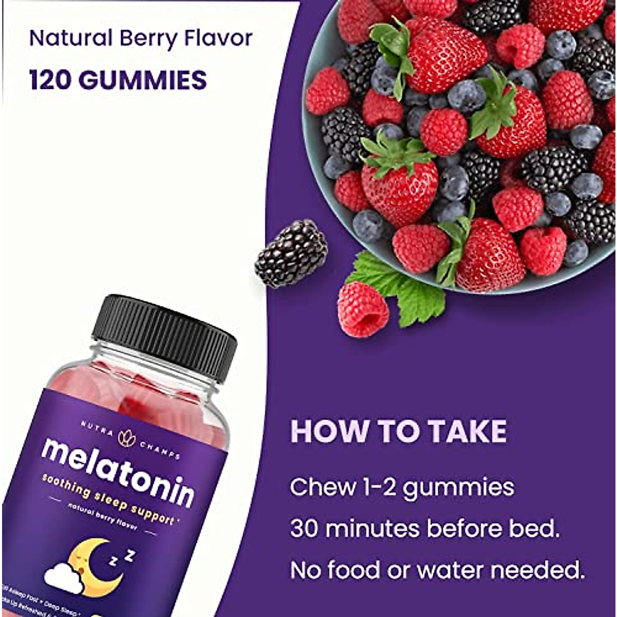 Melatonin Gummies for Kids & Adults | Natural Sleep Aid Drug-Free, Vegan Berry Flavor Kids Melatonin Gummy Supplement | 120 Sleep Gummies | 2.5mg, 5mg or 10mg Dose | Sleeping Pills Substitute (2-Pack)