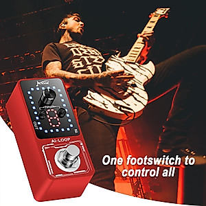 AITONE Looper Pedal Guitar Tuner 9 Loops 40 Minutes Recording Time for Electric Guitar Bass Effect with USB Output (AI-LOOP)