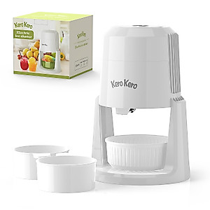 Kero Kero Shaved Ice Machine, Multi-Purpose Ice Shaver Machine with Adjustable Blade, Snow Cone Machine for Homemade Shaved Ice, Slushie Machine, Snowcone Machines for Kid with Reusable Ice Mold.white