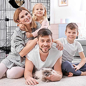 Large 3-Tier Cat Cage Pet Playpen Cat Crate Kennels 67" Height Kitten House Furniture Wire Metal Pet Enclosure w/ 3 Front Doors 2 Ladders 2 Platforms Bed Hammock for Ferret Rat Cat Chinchilla