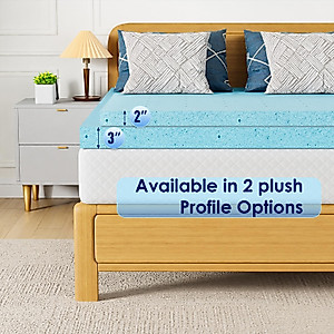 3 Inch Gel Memory Foam Mattress Topper, Mattress Topper, Memory Foam Mattress Pad, Cooling Gel Infused Mattress Topper, Soft Mattress Pads for Sleeper Sofa (Full)