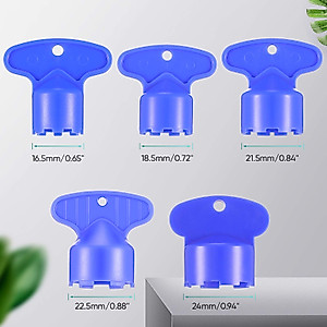 Faucet Aerator Key Removal Wrench Tool with 5 Sizes M16.5, 18.5, 21.5, 22.5, 24 Recessed Aerator Key Sink Aerator Wrenches for Cache Aerators Blue (5)