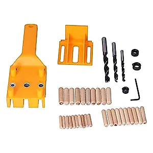 Handheld Dowel Jig Kit Hole Punch with Metal Ring Aperture Quick Wood Doweling Jigs ABS for Woodworkers Orange