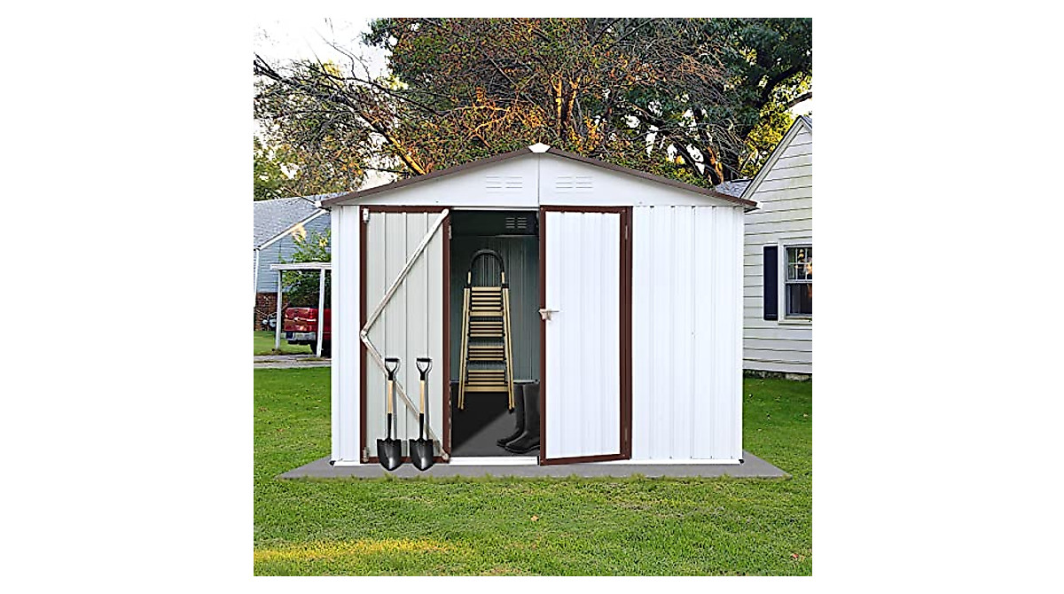 EMKK 6x8 Metal Garden Shed | Secure Outdoor Storage House