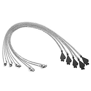 PiercingJ Personalized Engraved Custom 5 Pieces Best Friends BFF Family Puzzle Necklaces Stainless Steel Pentagram Star Friendship Matching Jigsaw Pendant Chain for Women Sisters Gift