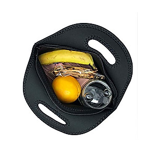 allydrew Insulated Neoprene Lunch Bag Zipper Lunch Box Tote, Blossoms Dark