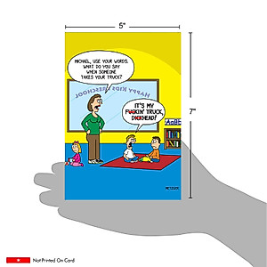 NobleWorks - 1 Happy Birthday Card Funny - Cartoon Humor for Birthdays, Stationery Joke (Buyer Discretion Advised) - F-kin Truck 4373