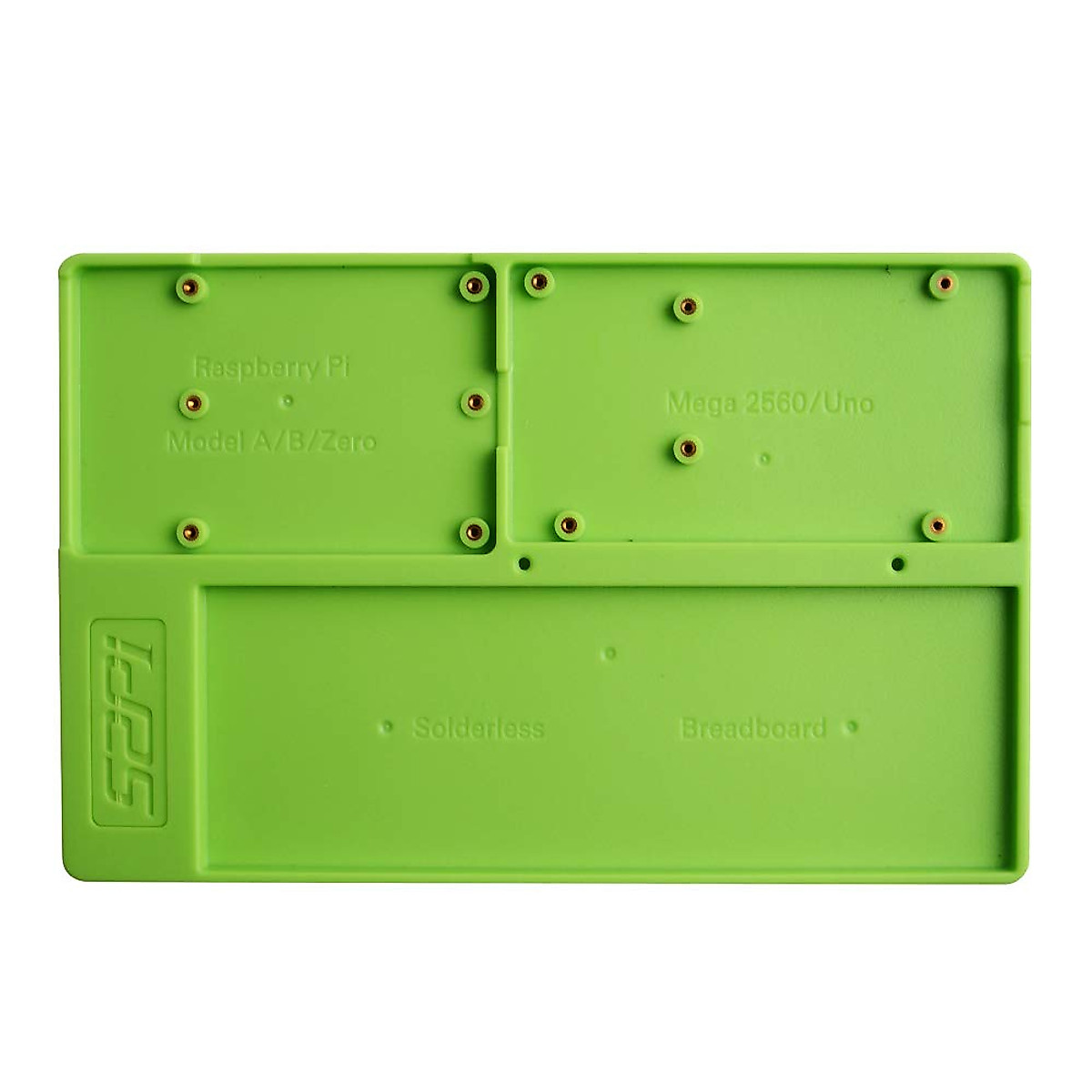 GeeekPi ABS Holder Breadboard Holder for Raspberry Pi 4B, 5 in 1 Base Plate Case for Raspberry Pi 4 Model B,3B+,3B,2B,B+,Zero,Zero W(2) and Arduino UNO,Arduino Mega 2560 (Green Holder)