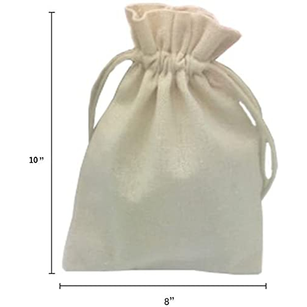 8x10 Inch Cotton Muslin Drawstring Candy Gift Storage Bags 15 PCS