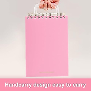 Yoment Top Spiral Notebooks Left Handed Notebooks Lined 6"x 9" College Ruled Waterproof Cover Notepad 160 Pages Spiral Notebook Durable Meeting Notebook for Work School Office Business,Pink