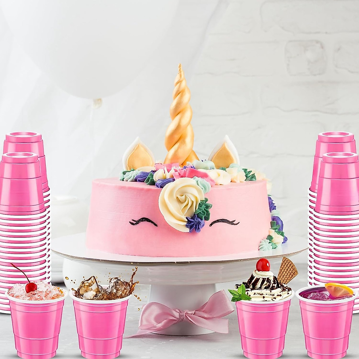 cssopenss 500 pcs pink Plastic Shot Cups pink Plastic Shot Glasses pink shot glasses disposable for drinking Tastings served Snacks Jello Tastings and Samples