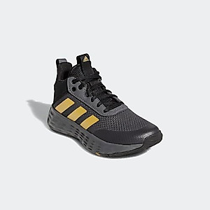 adidas Own The Game 2.0 Basketball Shoe, Grey Five/Matte Gold/Core Black, 2 US Unisex Little Kid