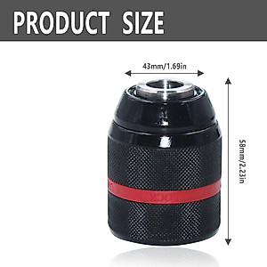 Follde Keyless Drill Chuck for Milwaukee M18, 1/2" Mount 1.5-13mm Clamping Capacity, Drill Chuck for Multiple Purposes