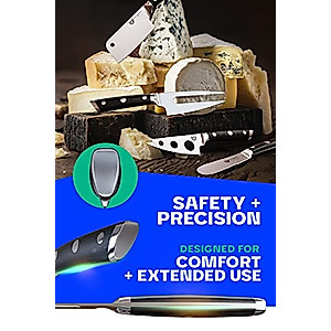 Dalstrong Charcuterie & Cheese Knife Set - 4-Piece - Gladiator Series Elite - Mini Cleaver, Serrated, Round-Tip, Forked Cheese Knives, G10 Garolite Handle, Sheath, NSF Certified