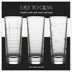 Fifth Avenue Crystal Medallion Shot Glasses Set of 6, 2.2 oz, Durable Shot Glasses Bulk, Etched Patterns, Textured Glass Cups, Small Whiskey Shot Glasses for Vodka, Tequila, Liquor, and Espresso