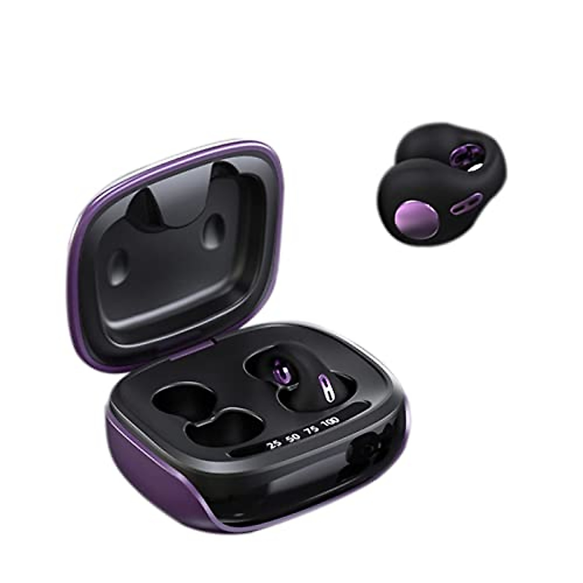 Loluka Wireless Ear Clip Open Ear Bone Conduction Earbuds Head Phones Small Ear Canals Clip On Bone Conduction Head Set Open Ear Headphones Bone Conducting Induction Headphones Earphones Bluetooth