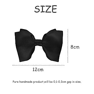 GUUNIEE Mens 100% Satin Silk Oversized Pre-tied Bowtie Formal Tuxedo Big Bow Ties (Black)