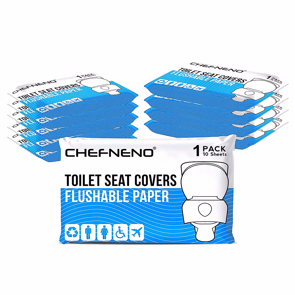 Toilet Seat Covers Paper Flushable (100 Pack | 100 Sheets) - Flushable Paper Toilet Seat Covers for Adults and Kids Potty Training - Travel Accessories for Public Restrooms, Airplane, Camping