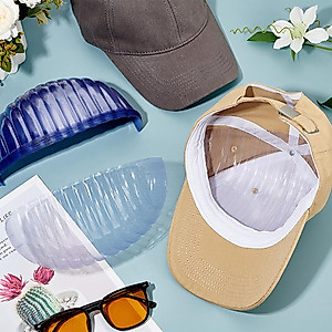 FINGERINSPIRE 24pcs Hat Support Pad Holder Clear Plastic Cap Insert Shaper Baseball Hat Support Holder Caps Inner Support Protector Half Hat Stay Hat Shaper for Baseball Cap Golf Hat Storage Supplies