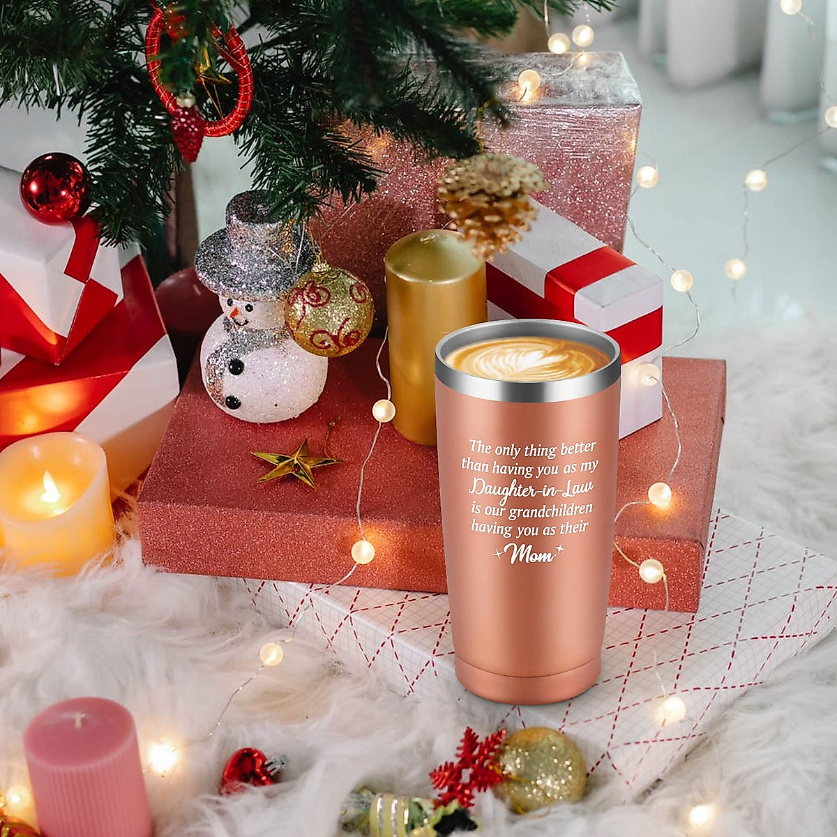 GINGPROUS Daughter In Law Gifts, The Only Thing Better Than Having You Tumbler Mothers Day Birthday Christmas Gifts for Daughter In Law from Mother In Law, 20oz Insulated Travel Tumbler, Rose Gold