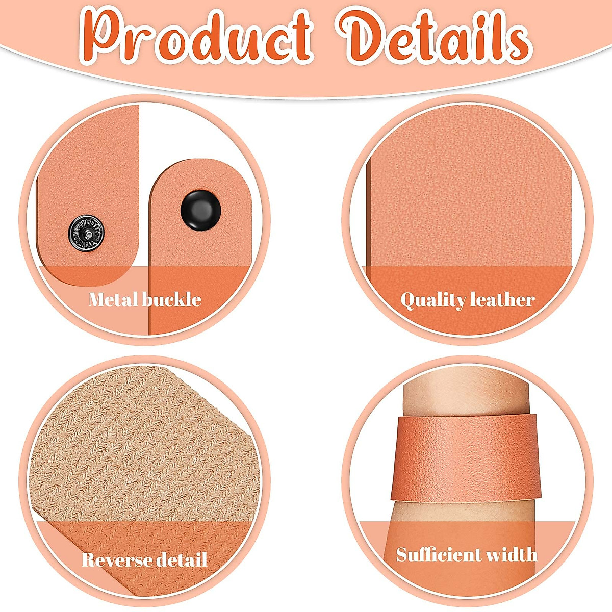 24 Pcs Plain PU Leather Bracelets Blank Snap Bracelets Wrist Cuffs DIY Craft Wristbands for Men Women Jewelry Making, 8.66 x 0.98 Inch, Leather Style