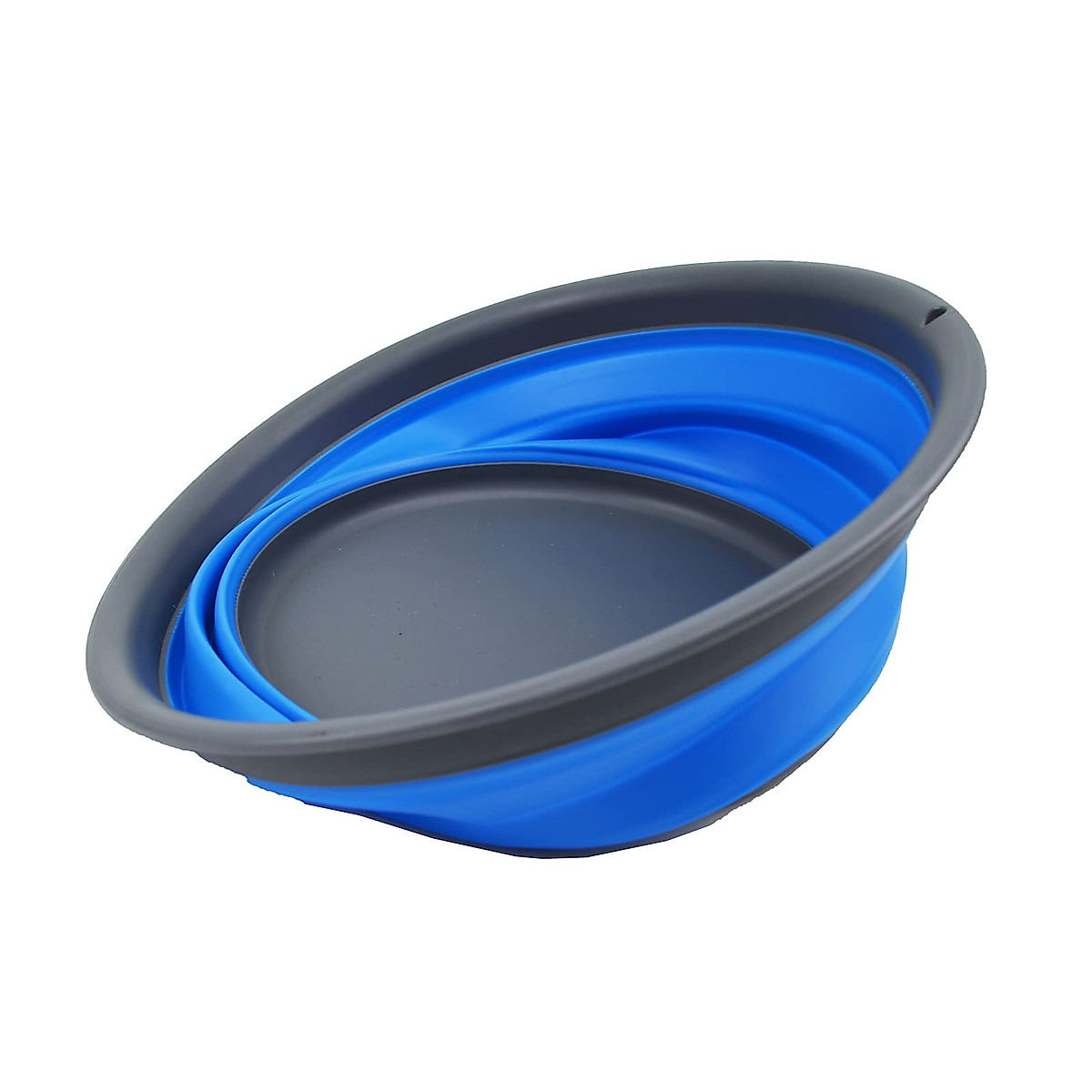 SAMMART 7.5L (1.98 Gallon) Collapsible Tub - Foldable Dish Tub - Portable Washing Basin - Space Saving Plastic Washtub (Grey/Blue (Set of 2))